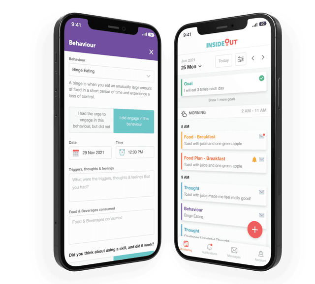 InsideOut | Healthcare mobile app for eating disorder therapy